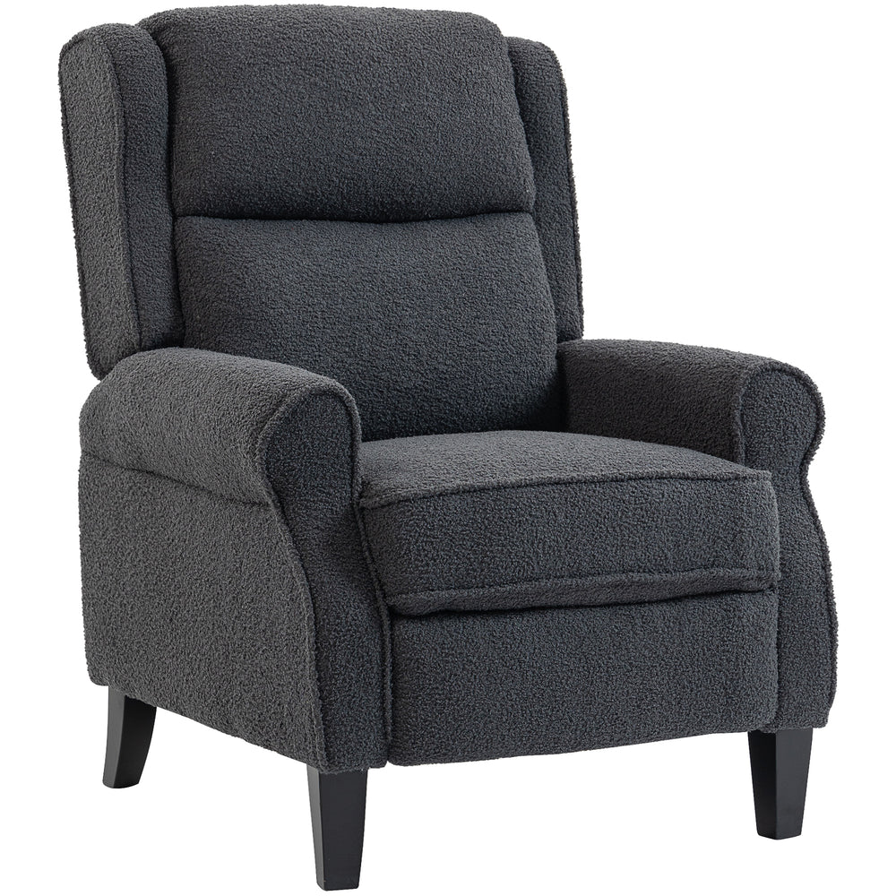 HOMCOM Recliner Armchair, Teddy Fleece Recliner Chair with Extended Leg ...