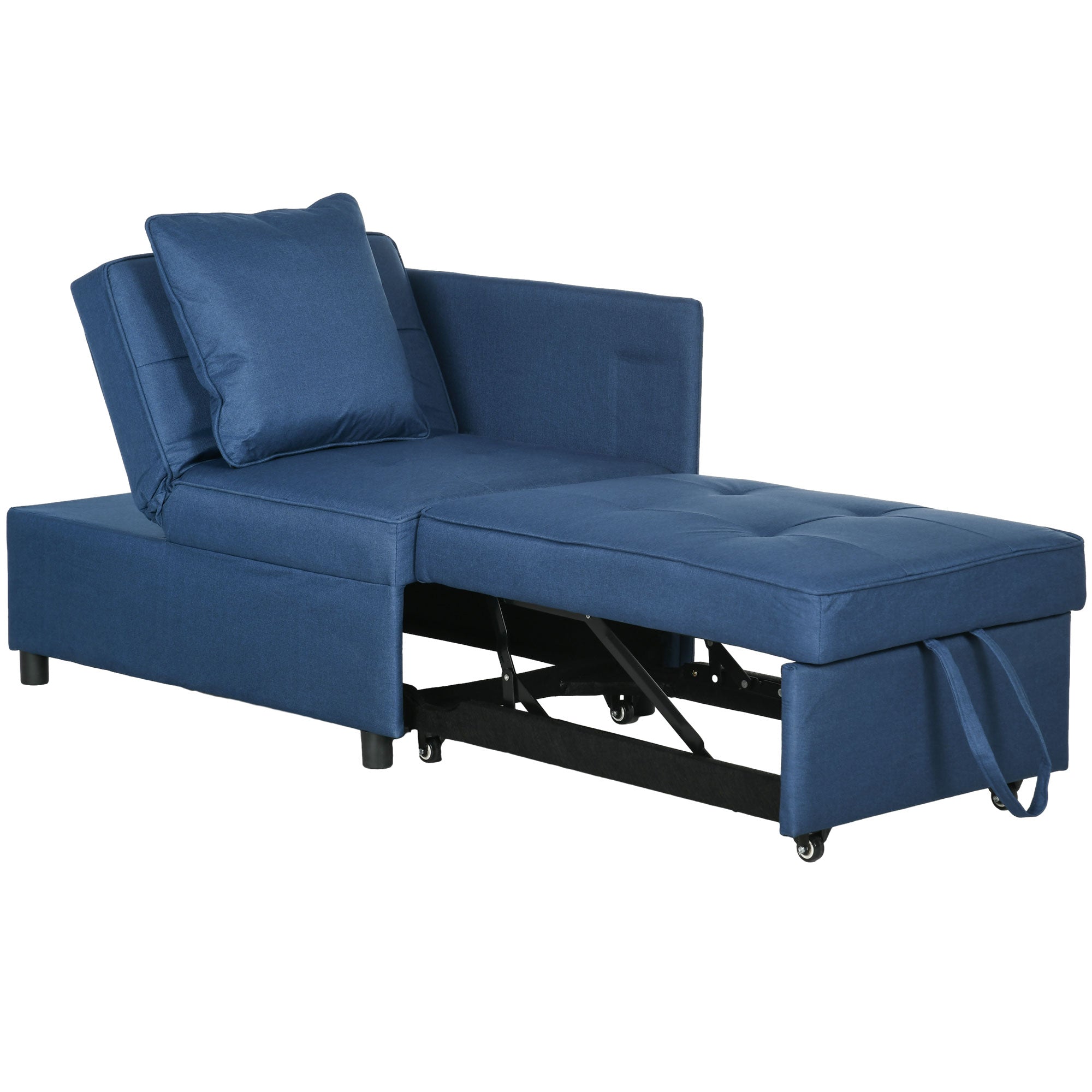 Convertible Single Sofa Bed with Thick Padded Seat, 3-in-1 Multi-Funct