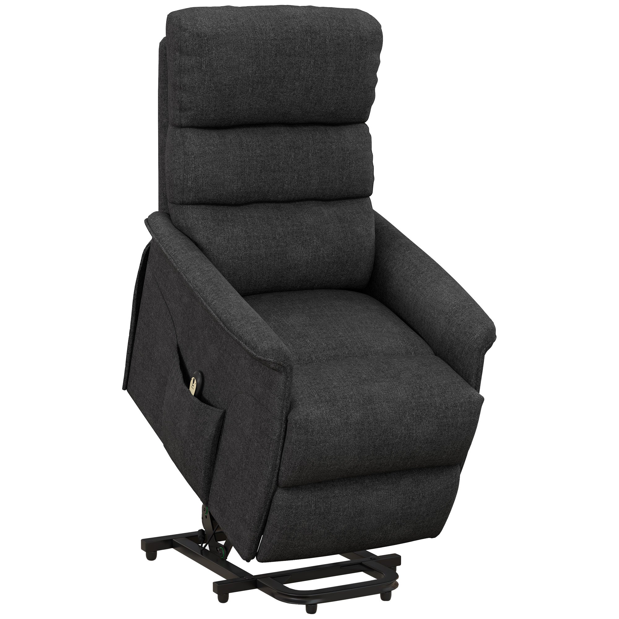 Power Lift Recliner Chair for Seniors with Remote & Side Pockets, Black ...