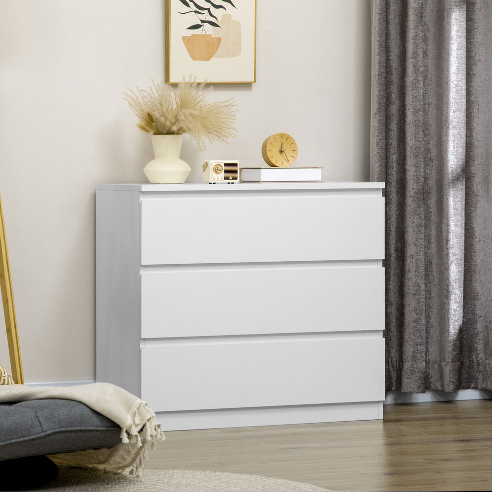 Chest of Drawers, 3-Drawer Storage Organiser Unit for Bedroom, Living ...