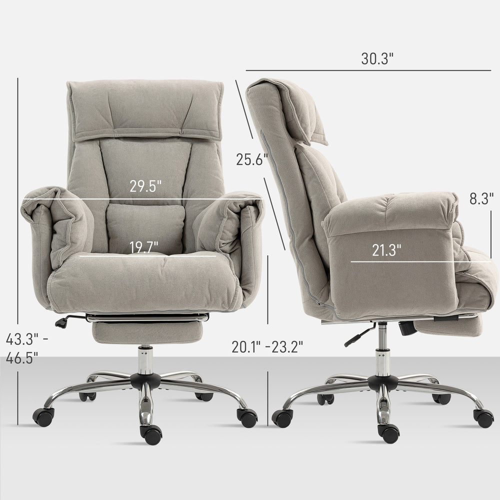 HOMCOM Luxurious Reclining Office Chair with Footrest & High Back
